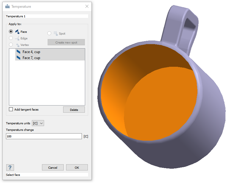 SS-T: 4030 Steady State Thermal Analysis, Cup